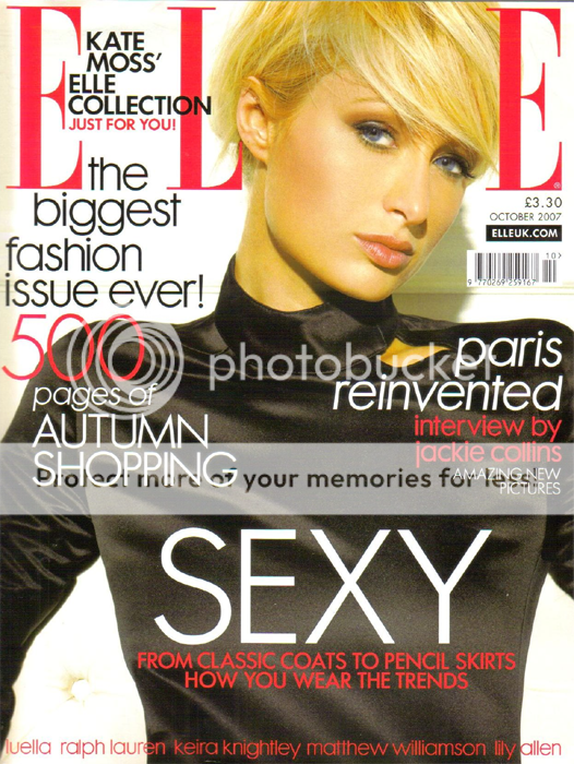 Paris on the Cover of UK Elle October 2007 | Celeb Dirty Laundry